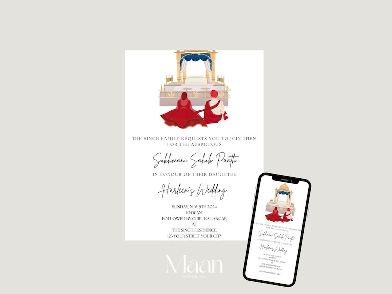 Sikh Sukhmani Sahib Paath Invite, DIY Invitation - Etsy