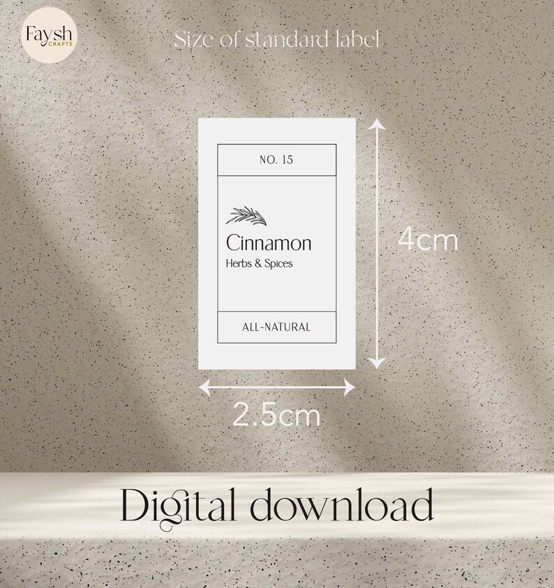 Printable Spice Labels Template, Customisable Minimalist Illustration ...