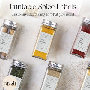 Printable Spice Labels Template, Customisable Minimalist Illustration ...