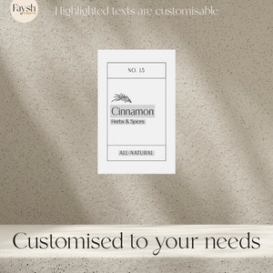 Printable Spice Labels Template, Customisable Minimalist Illustration ...