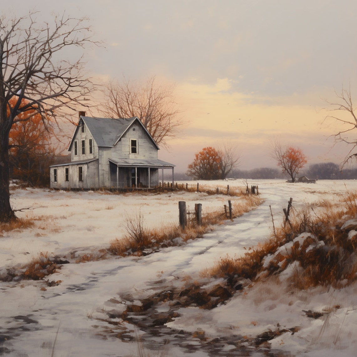 Winter Scene Print, Winter Season Wall Art, Winter Snow Picture, Winter ...