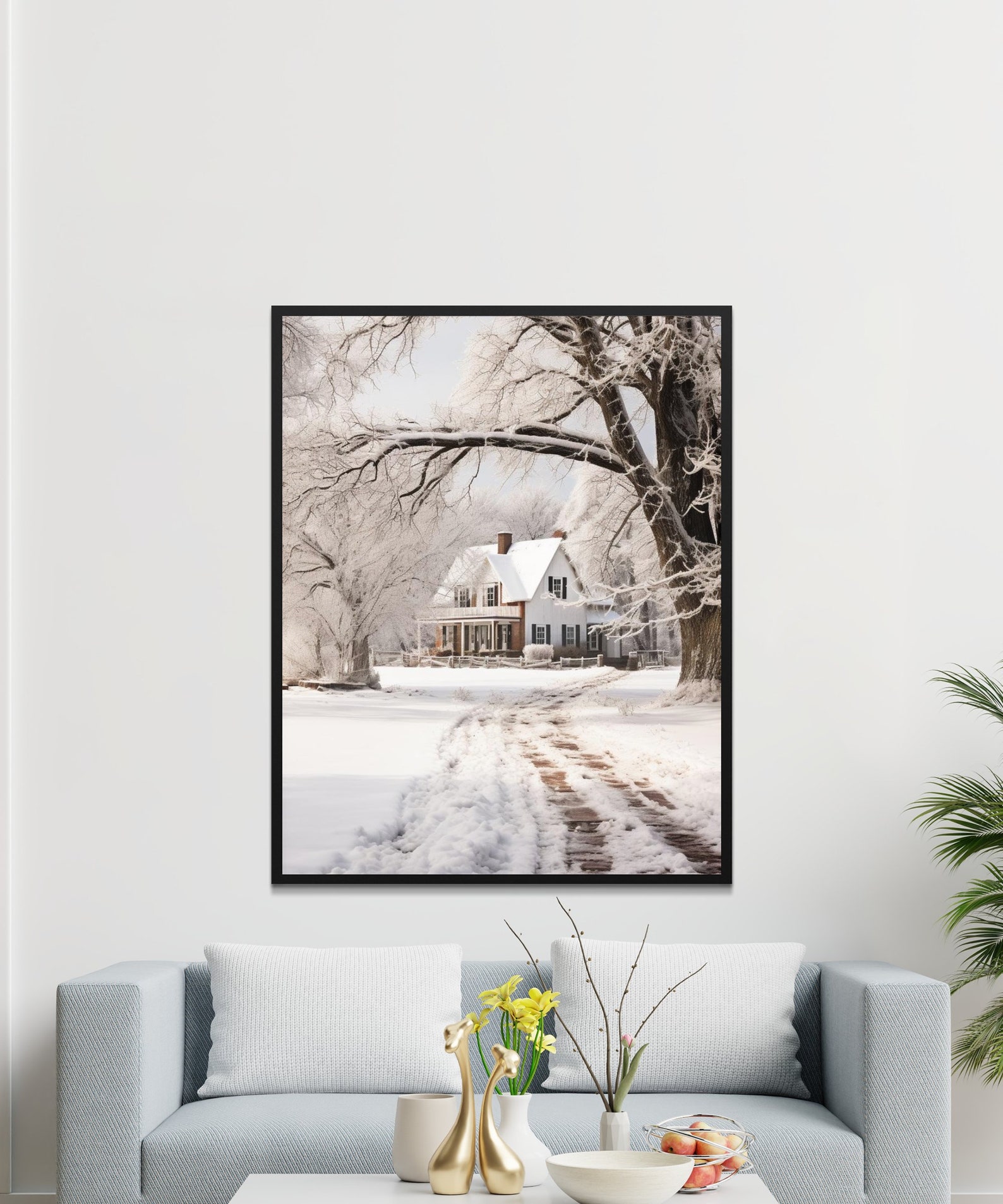 Winter Scene Print, Winter Season Wall Art, Winter Snow Picture, Winter ...