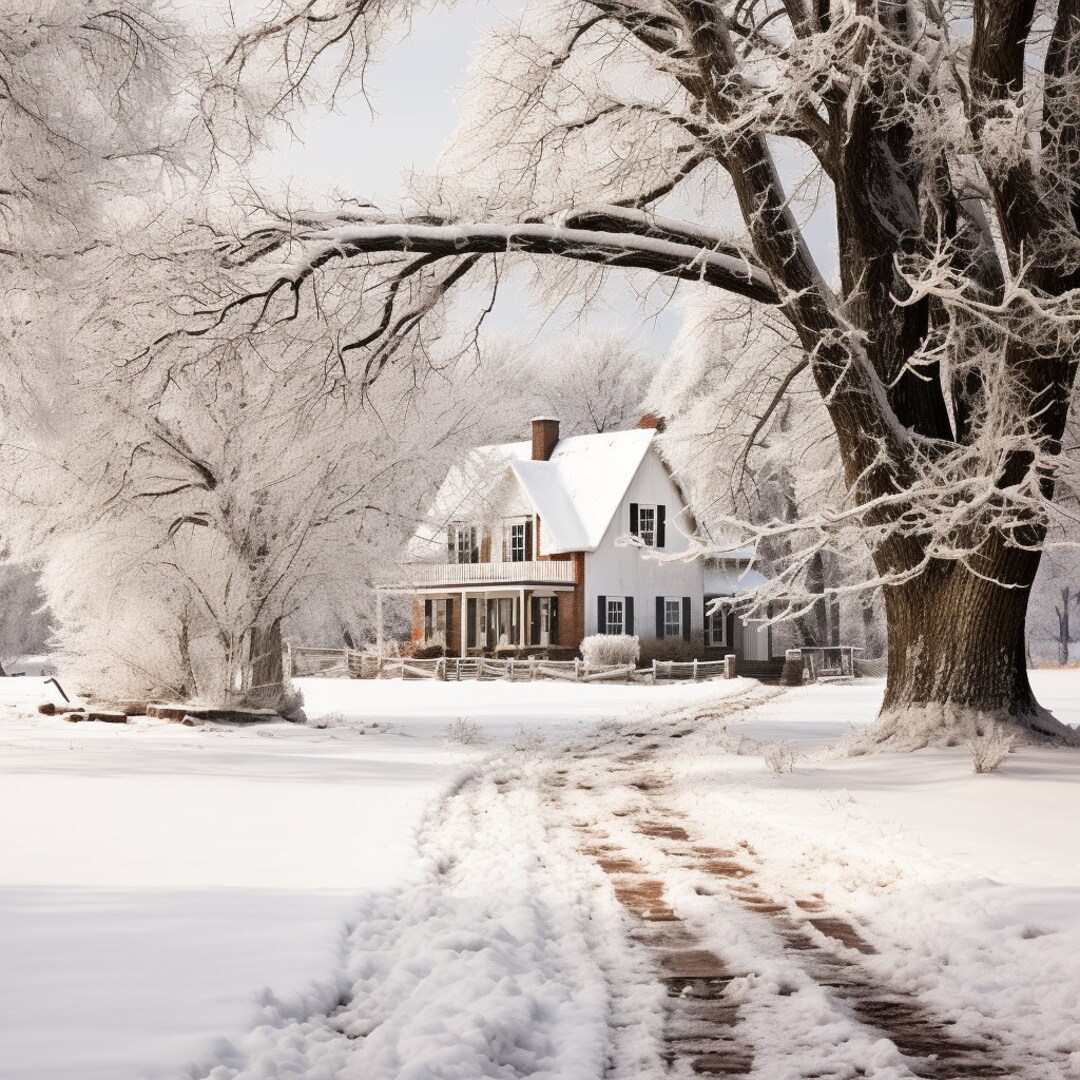 Winter Scene Print, Winter Season Wall Art, Winter Snow Picture, Winter ...