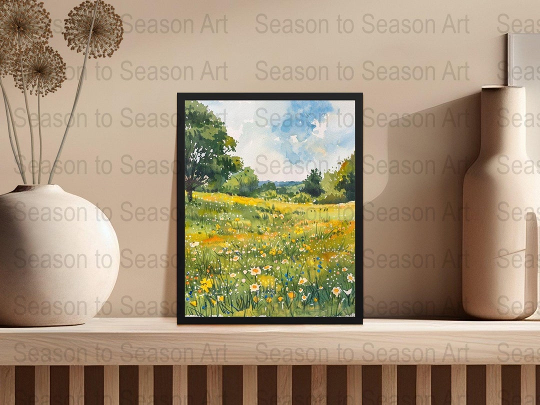 Spring Landscape Wall Art, Spring Decor, Landscape Print, Farm House ...