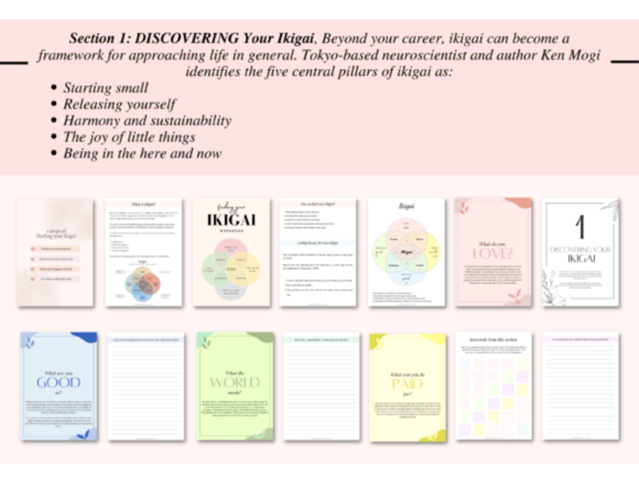 Ikigai Workbook Ikigai Planner Life Planner Goal Setting Planner Ikigai ...
