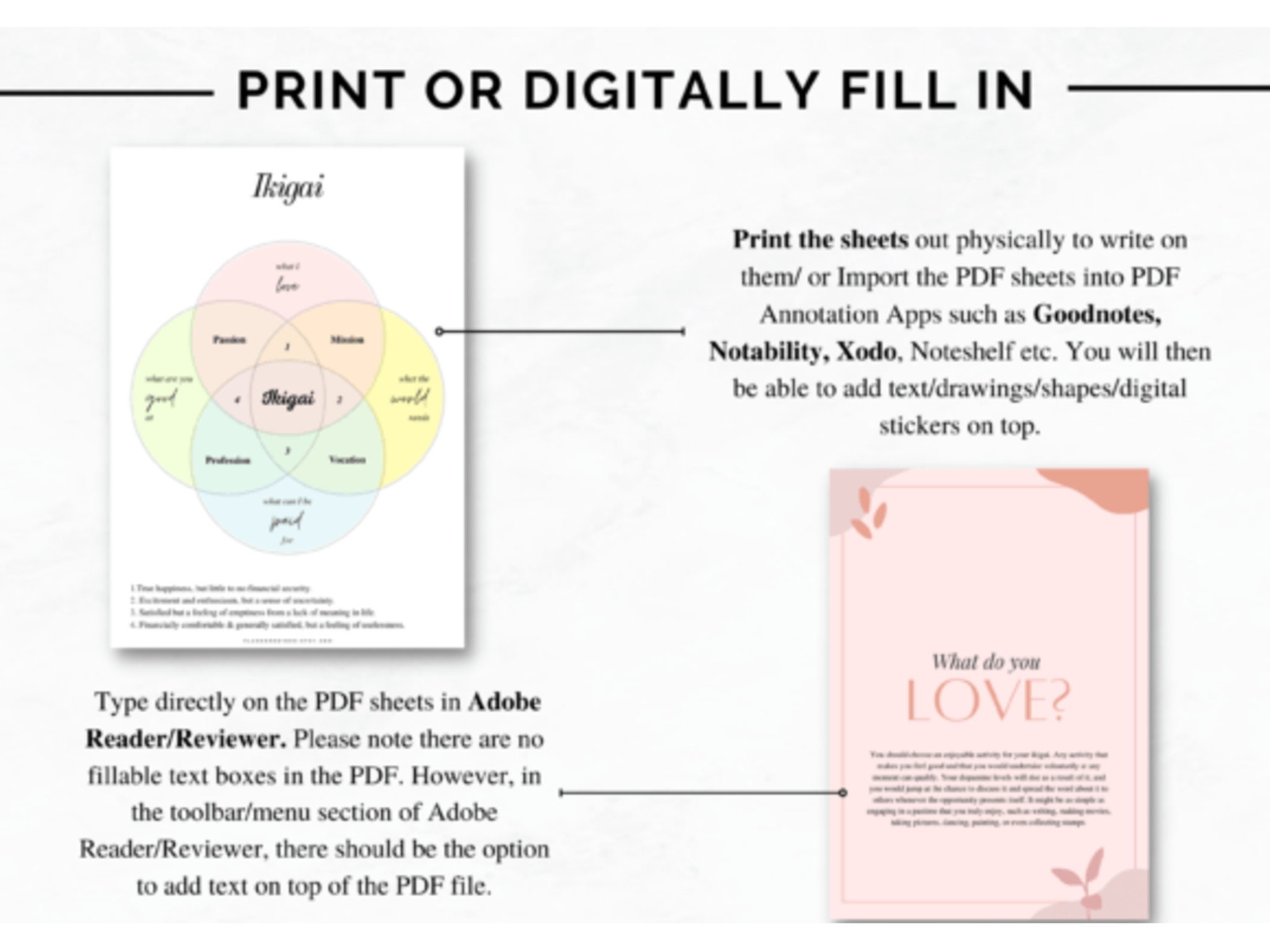 Ikigai Workbook Ikigai Planner Life Planner Goal Setting Planner Ikigai ...