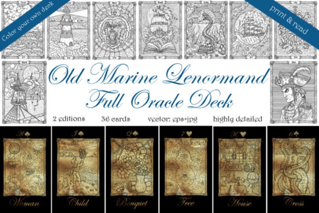 Old Marine Lenormand Oracle Deck Oracle Deck Lenormand Decks Lenormand Cards Lenormand Deck ...