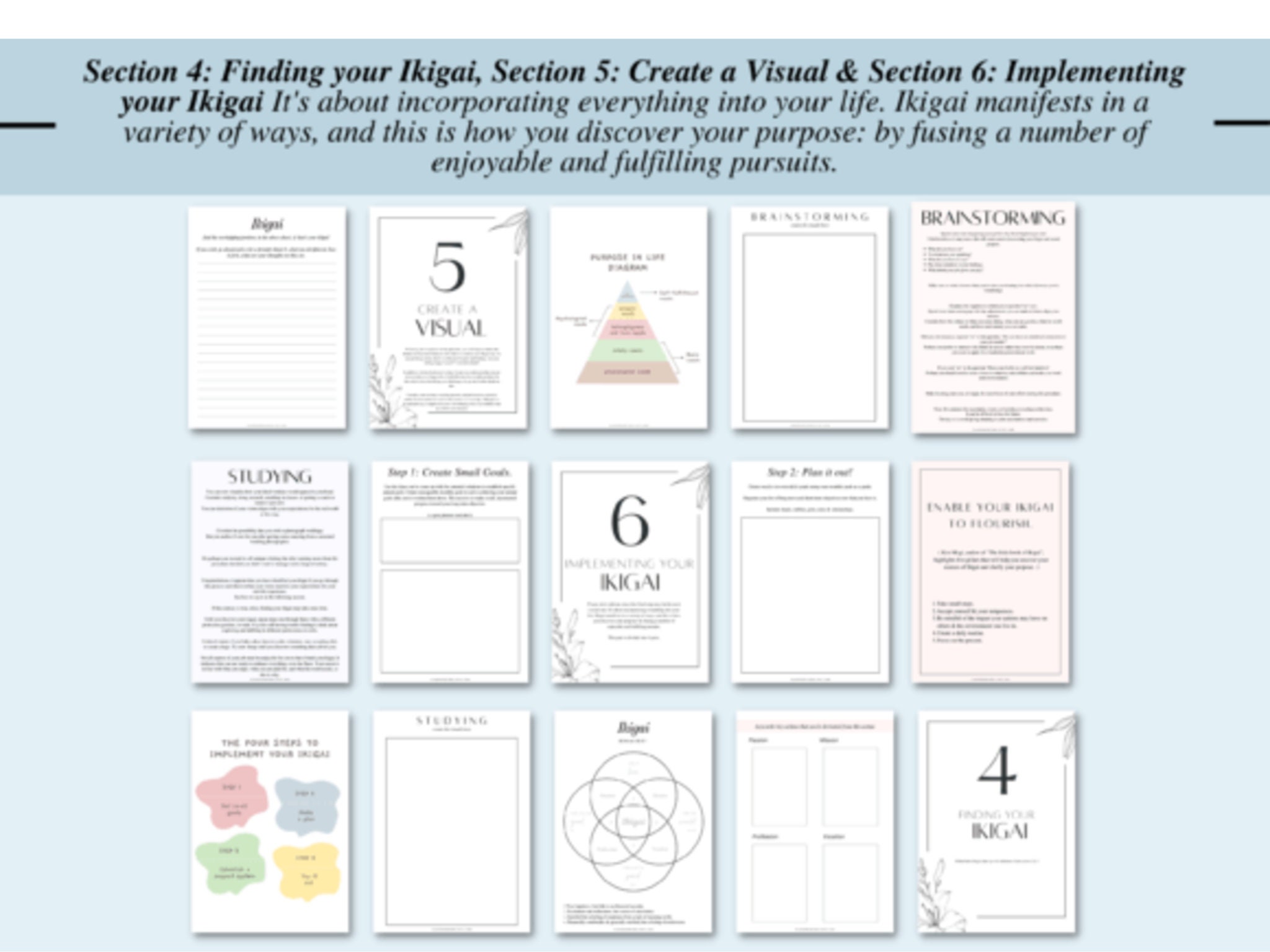 Ikigai Workbook Ikigai Planner Life Planner Goal Setting Planner Ikigai ...