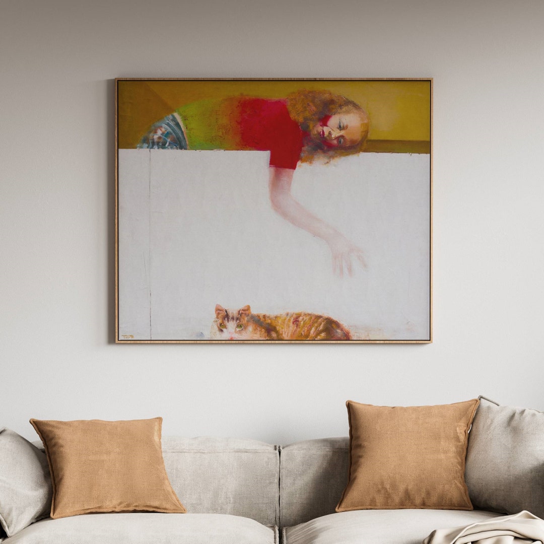 Vintage Cat Print Old Lady Cat Poster Cat Lover Vintage Art Cat Lady ...