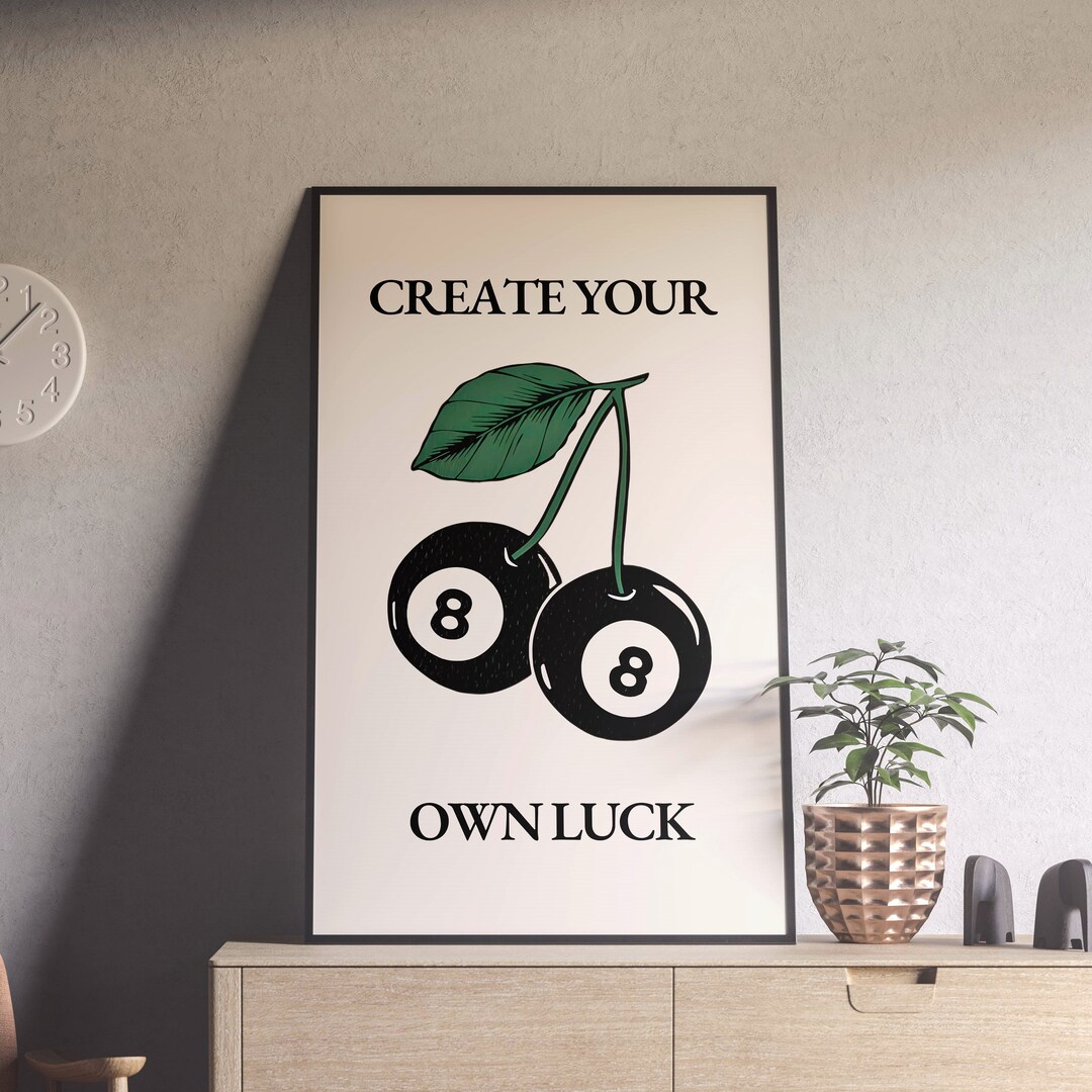 Lucky Eight Ball Poster Lucky Girl Syndrome Print Lucky Girl Syndrome ...