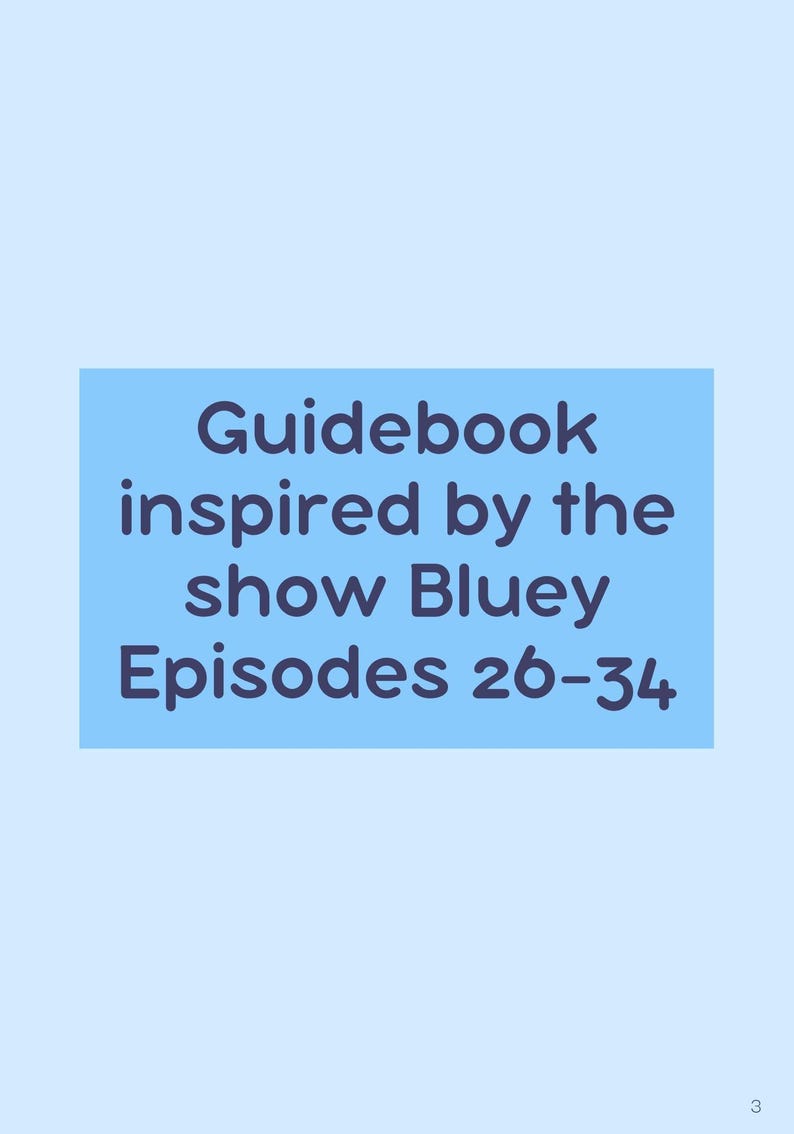 Guidebook Inspired by the Show Bluey: Episodes 26-34 - Etsy
