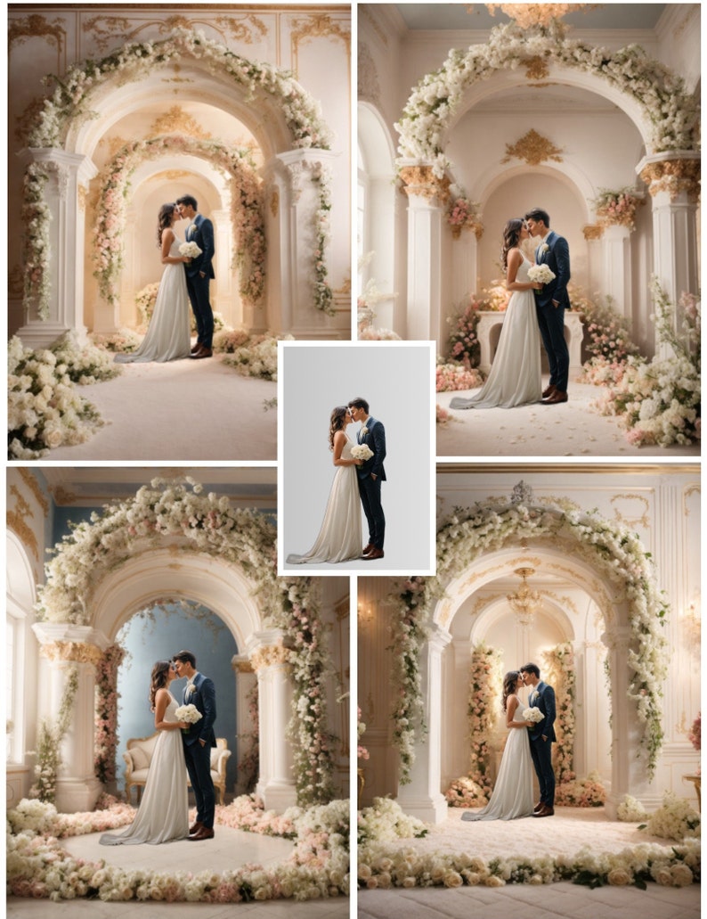 Digital Backdrops Floral Arches Backdrops 4k Floral Backdrops for ...