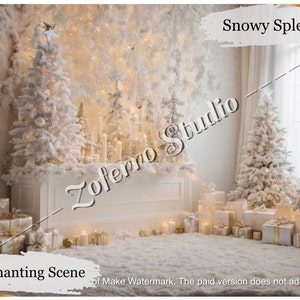 Christmas Living Rooms Digital Backdrop Bundle, 7 4K Digital Backdrops ...