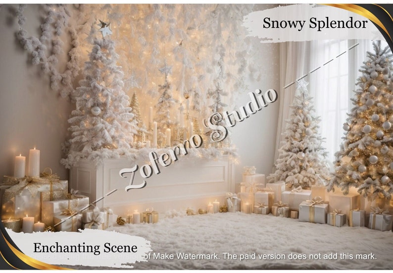 Christmas Living Rooms Digital Backdrop Bundle, 7 4K Digital Backdrops ...