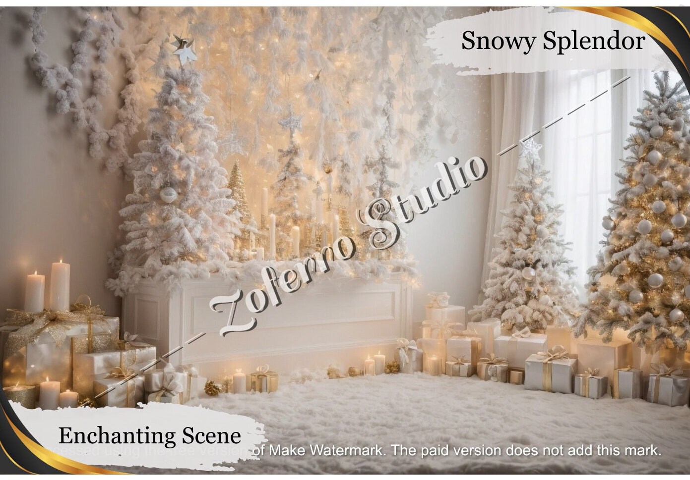 Christmas Living Rooms Digital Backdrop Bundle, 7 4K Digital Backdrops ...