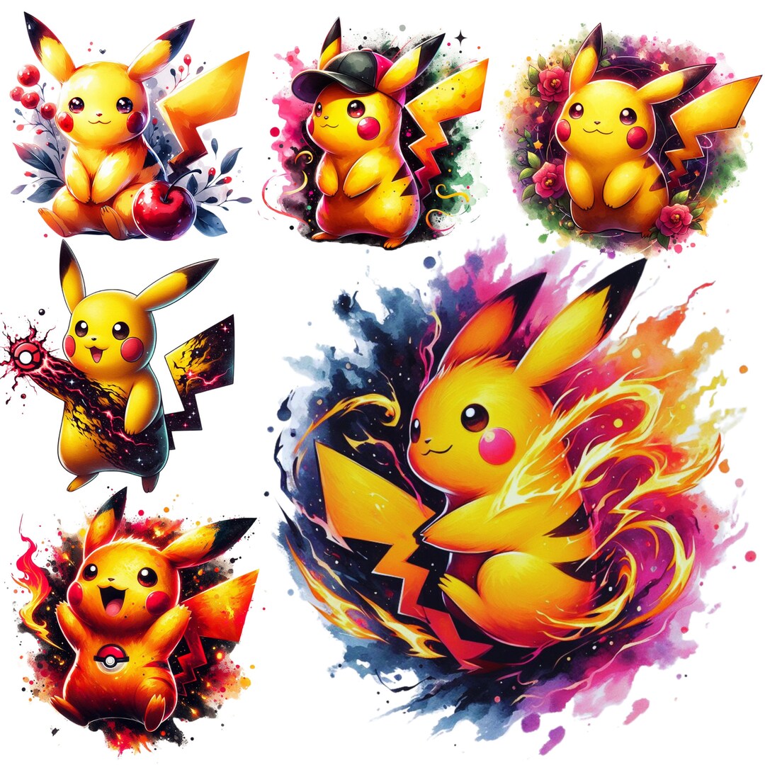 Colorful Pokemon Design PNG Bundle Pack , Pokemon PNG Pack ,instant ...