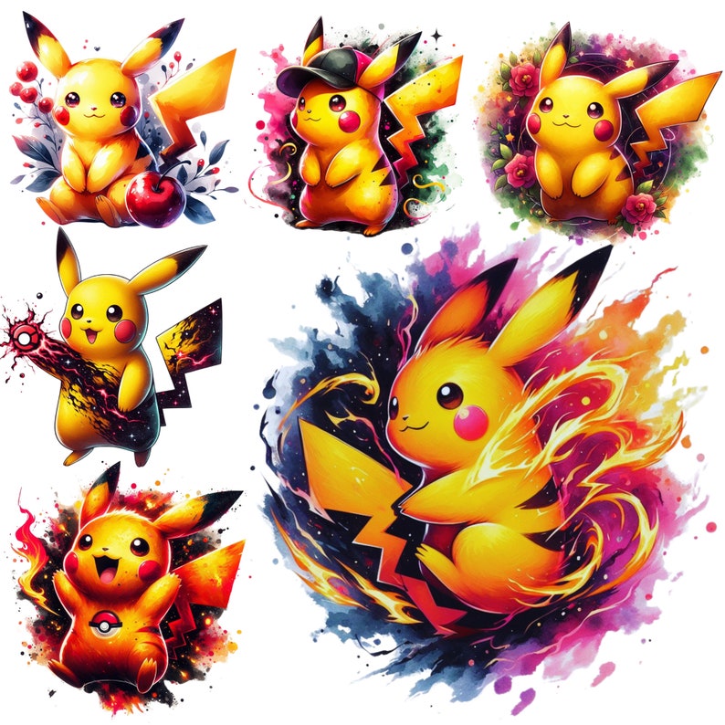 Colorful Pokemon Design PNG Bundle Pack , Pokemon PNG Pack ,instant ...