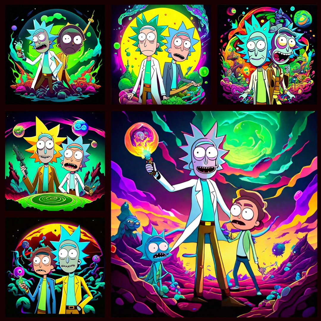 Colorful Rick and Morty Clip Art Pack Design , Digital Download - Etsy