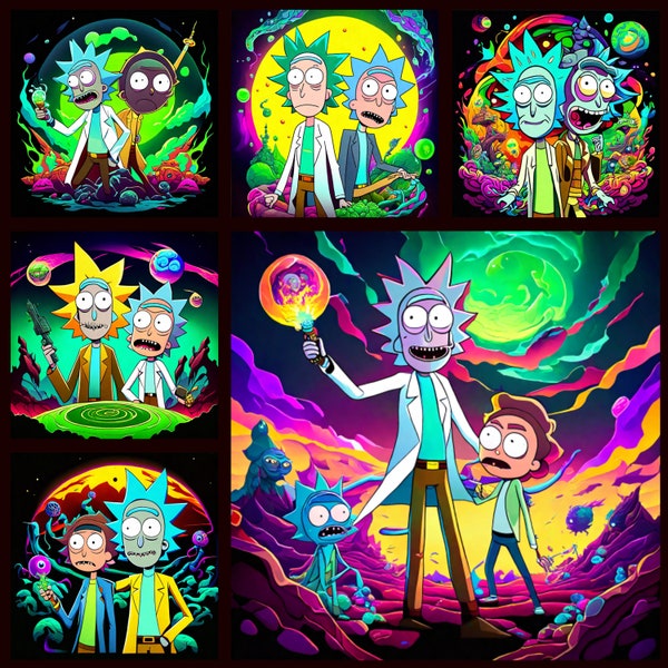 Rick Morty Portrait - Etsy