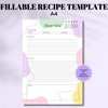 Blank Recipe Sheet, Printable Recipe Card, Recipe Template, Recipe Page ...