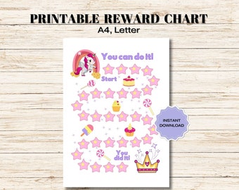 Unicorn Reward Chart Instant Download Sticker Chart Toddler Chore Chart ...