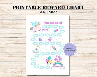 Unicorn Reward Chart Printable Unicorn Sticker Chart Daily Chore Chart ...