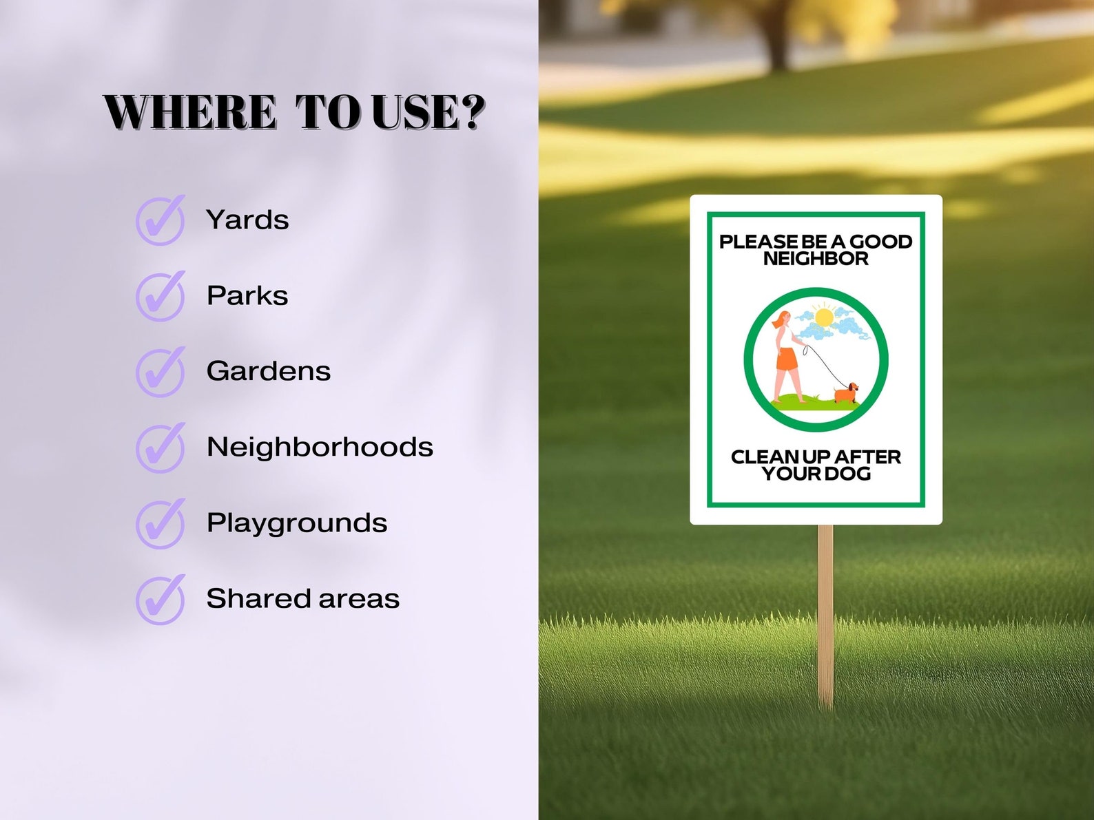 Please Be A Good Neighbor Clean up After Your Dog Sign, Printable Pick ...