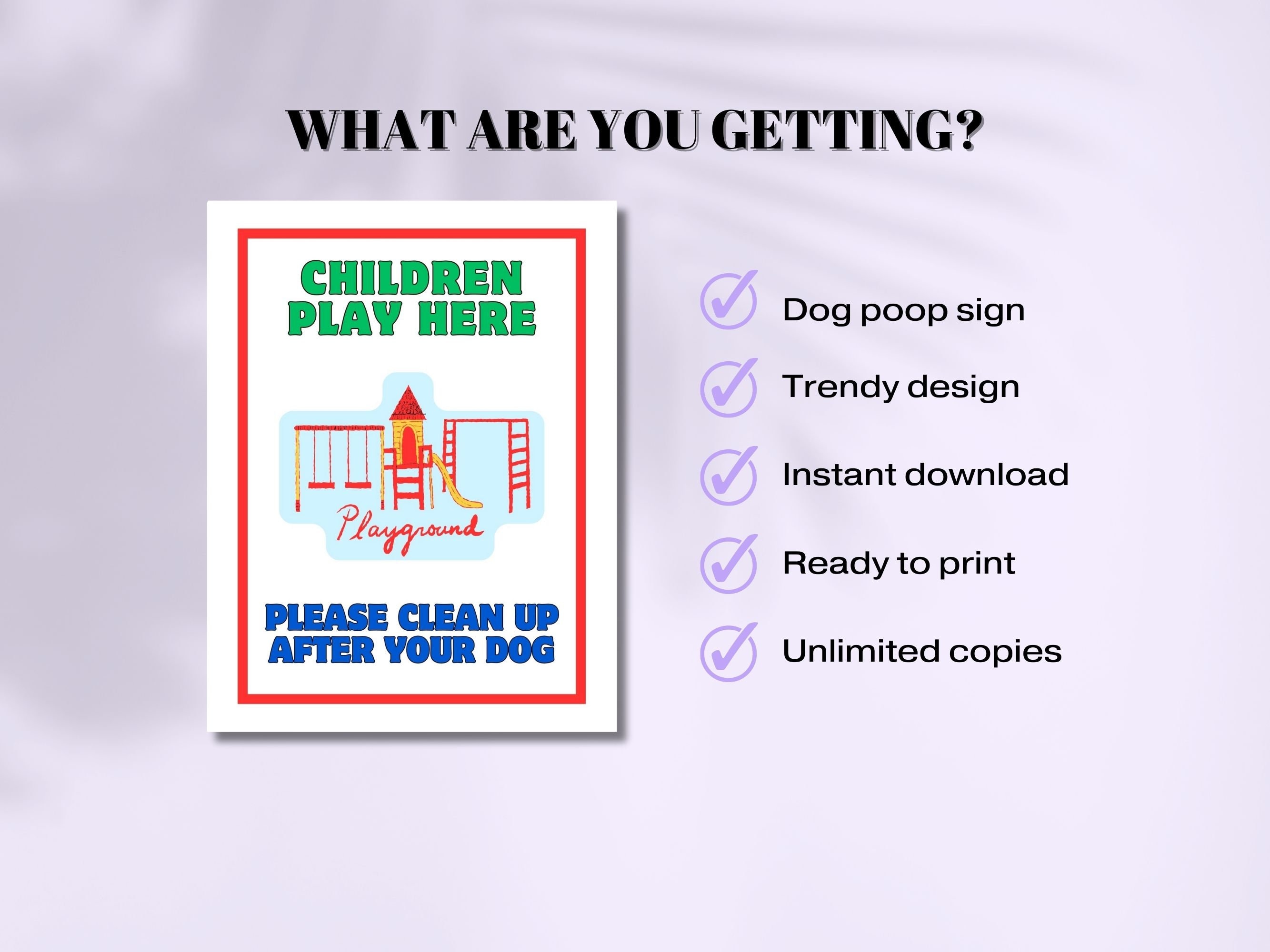 Children Play Here Please Clean up After Your Pet Sign, Printable No ...