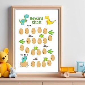 Dinosaur Reward Chart, Sticker Chart PDF, Preschool Kids, Potty ...
