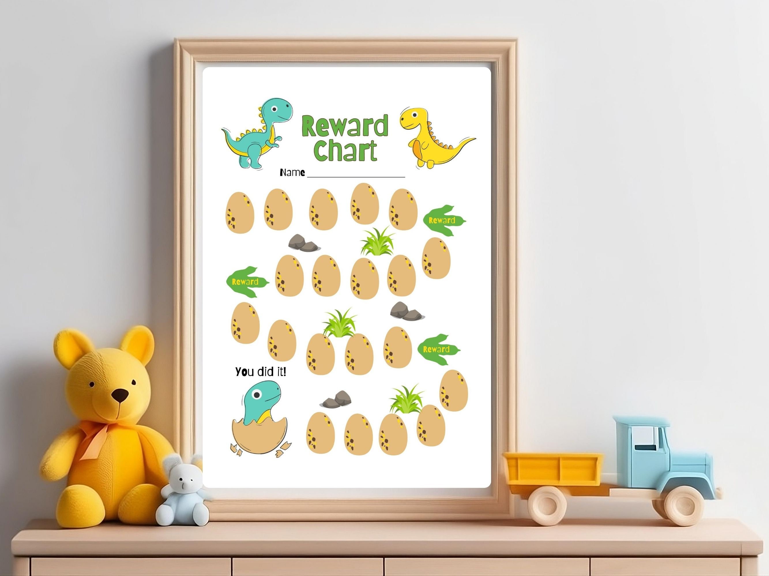 Dinosaur Reward Chart, Sticker Chart PDF, Preschool Kids, Potty ...
