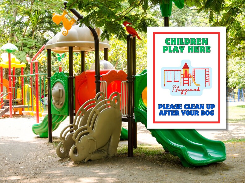 Children Play Here Please Clean up After Your Pet Sign, Printable No ...