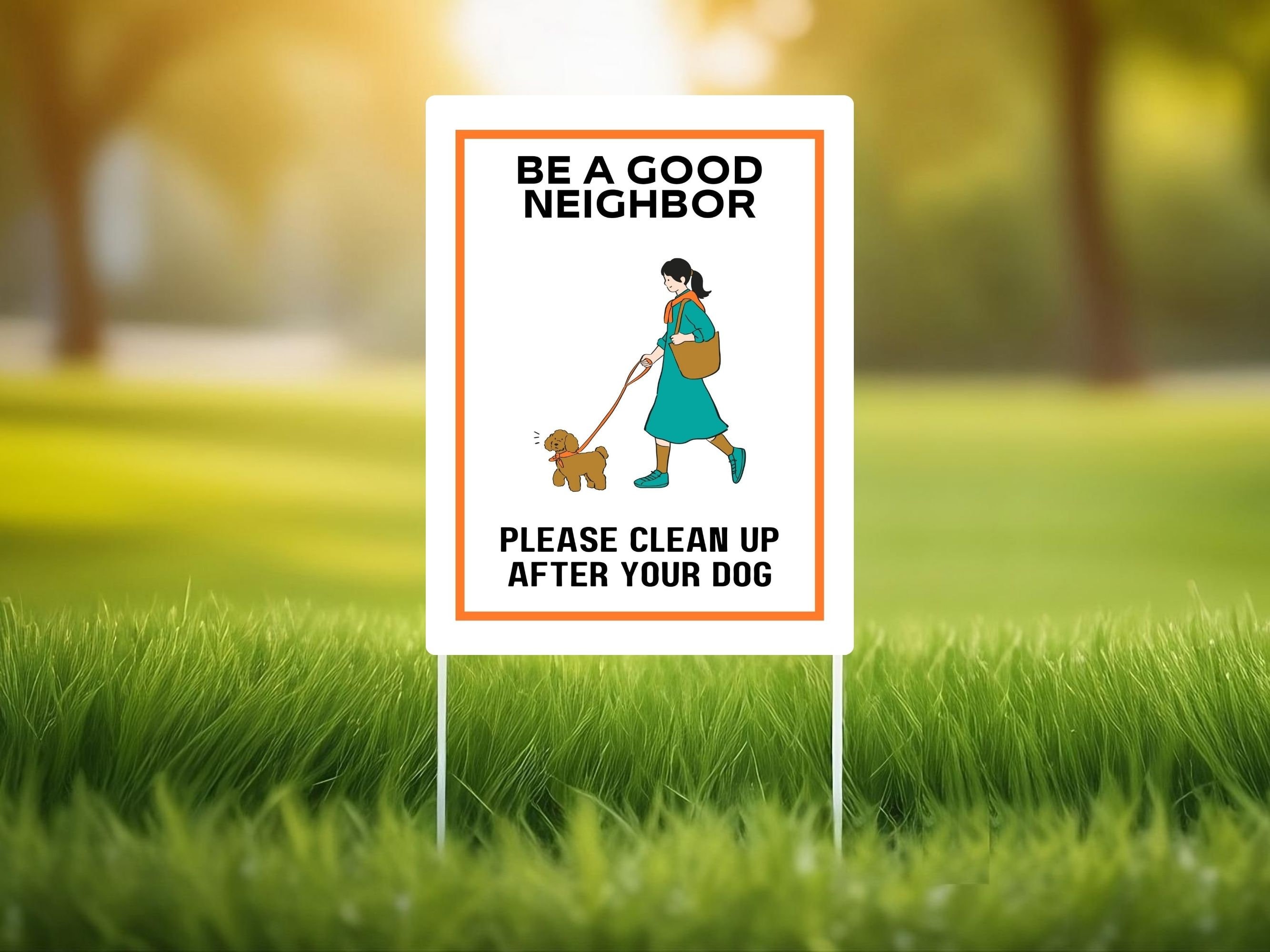 Printable Pick up Poop Sign, Be A Good Neighbor Please Clean up After ...