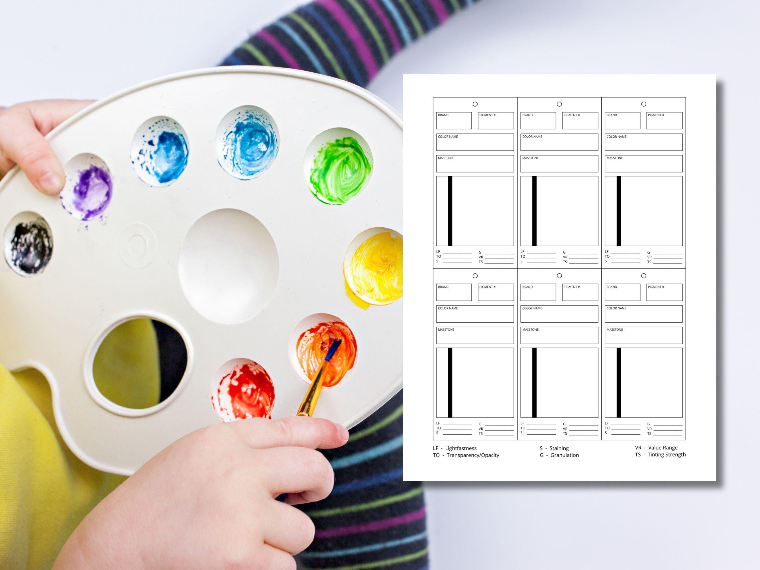 Watercolor Swatch Card Template Printable, Mix Color, Paint Swatch ...