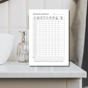 Printable Restroom Cleaning Log for Businesses, Bathroom Cleaning Log ...