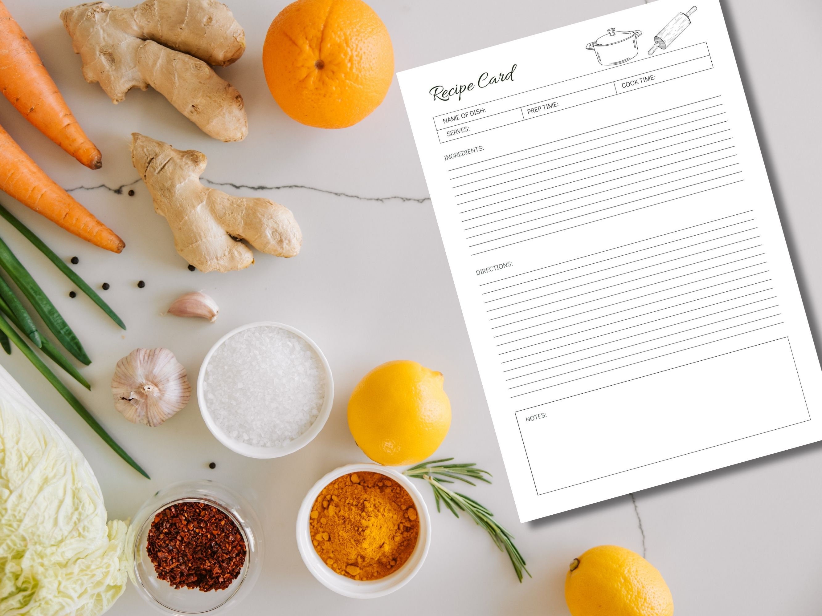 Blank Recipe Sheet, Printable Recipe Card, Recipe Template, Recipe Page ...