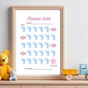 Printable Footprints Reward Chart, Behavior Chart, Daily Chore Chart ...