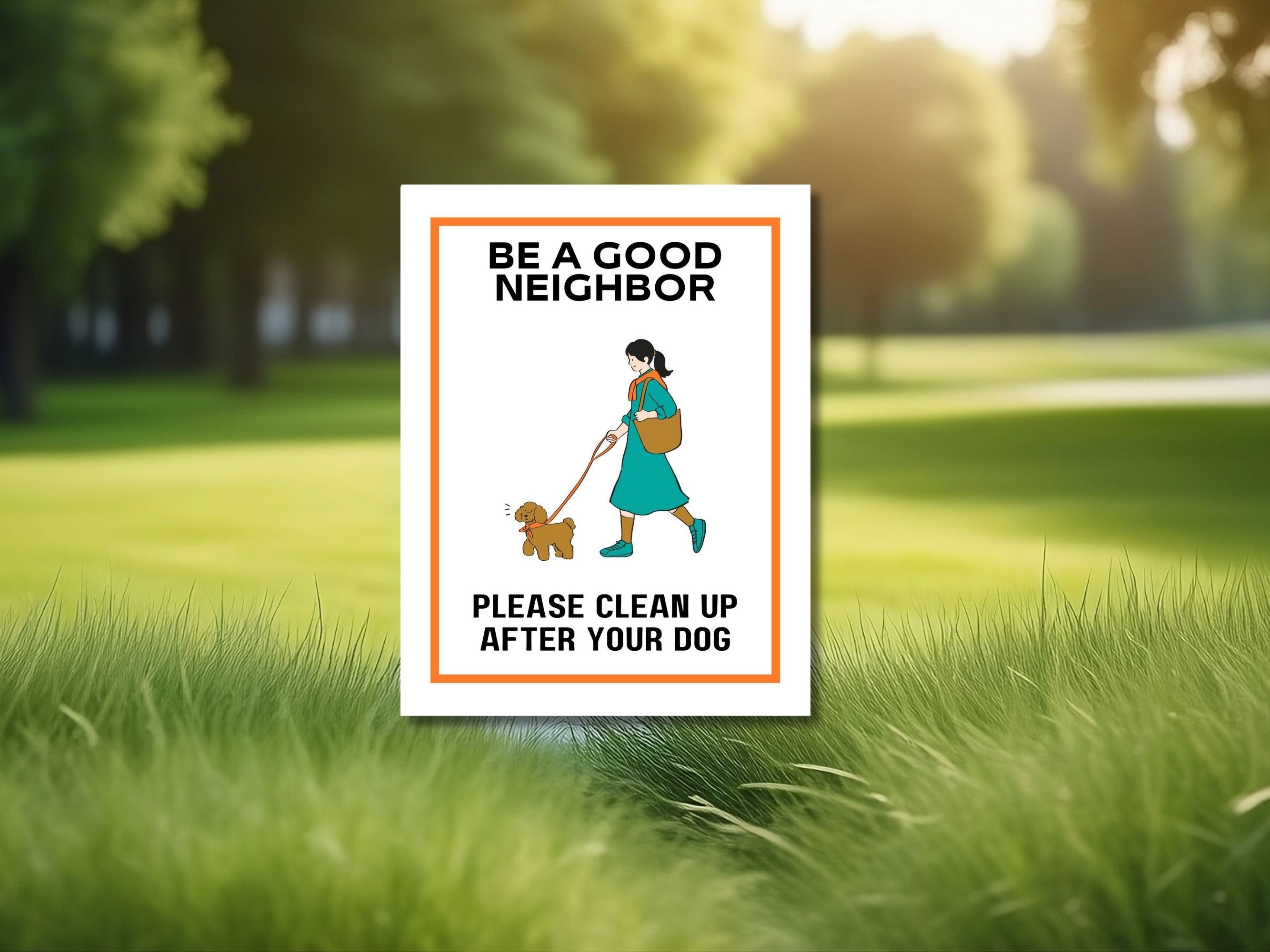Printable Pick up Poop Sign, Be A Good Neighbor Please Clean up After ...