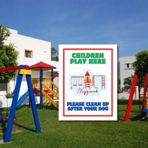 Children Play Here Please Clean up After Your Pet Sign, Printable No ...