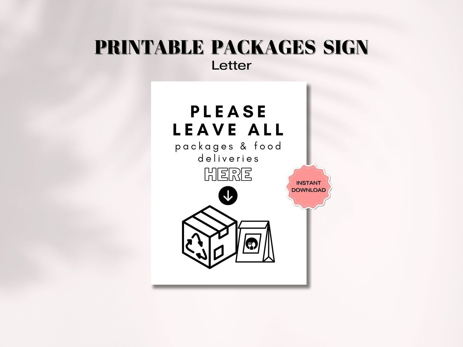 Food Deliveries Sign, Please Leave All Packages & Food Deliveries Here ...