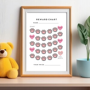 Printable Cat Tracks Reward Chart PDF, Cat Behavior Chart, Daily Chore ...