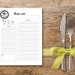 Modern Recipe Card, Digital Recipe Template, Fillable Recipe Template ...