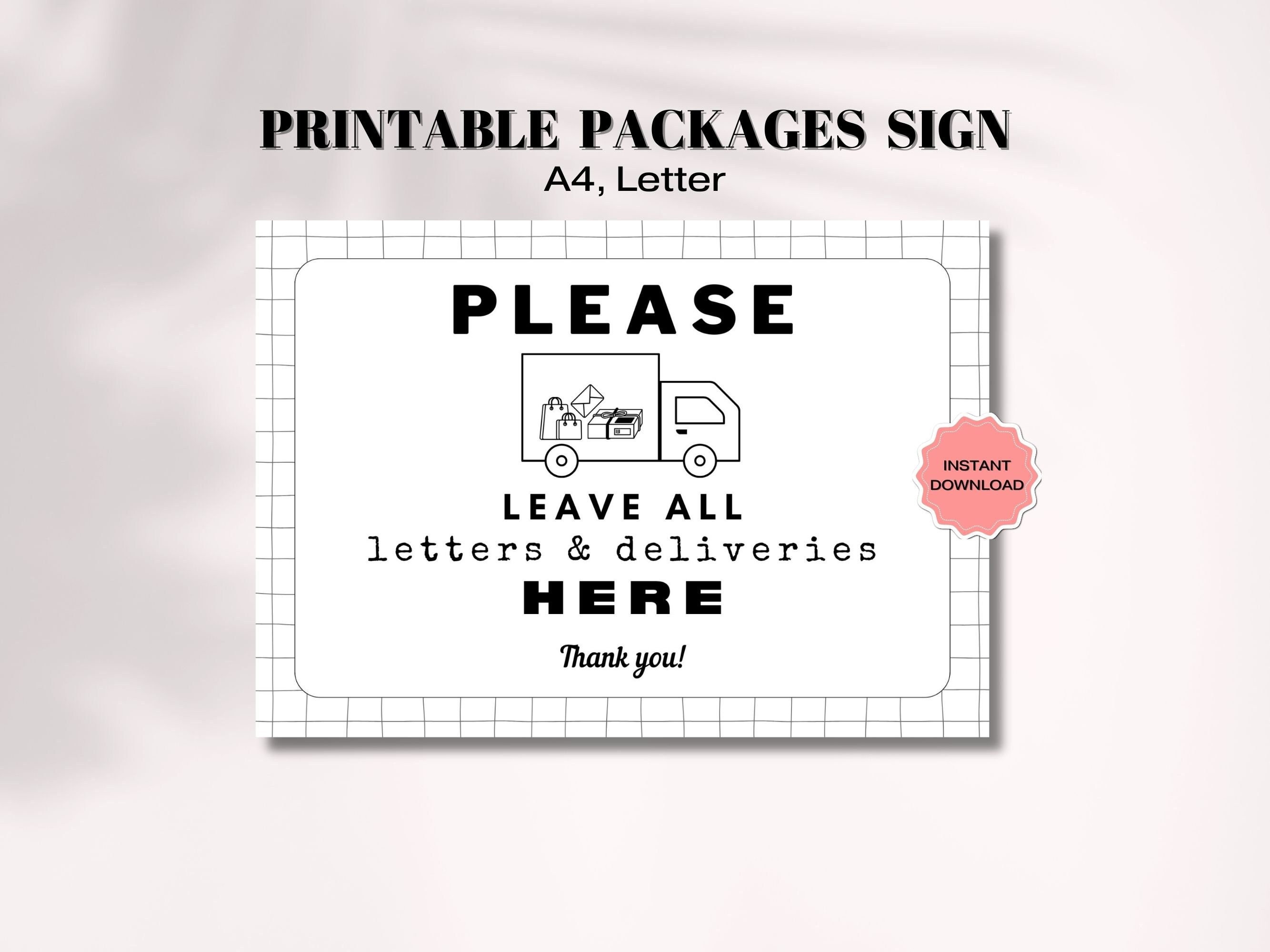 Minimalistic Truck Delivery Sign PNG, Please Leave All Letters and ...