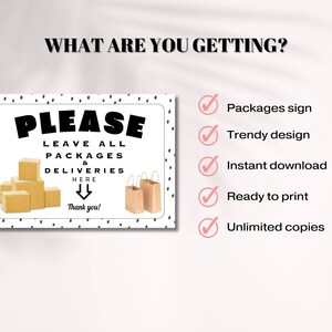 Please Leave Packages Here Printable Sign, Shipping Items Drop off ...