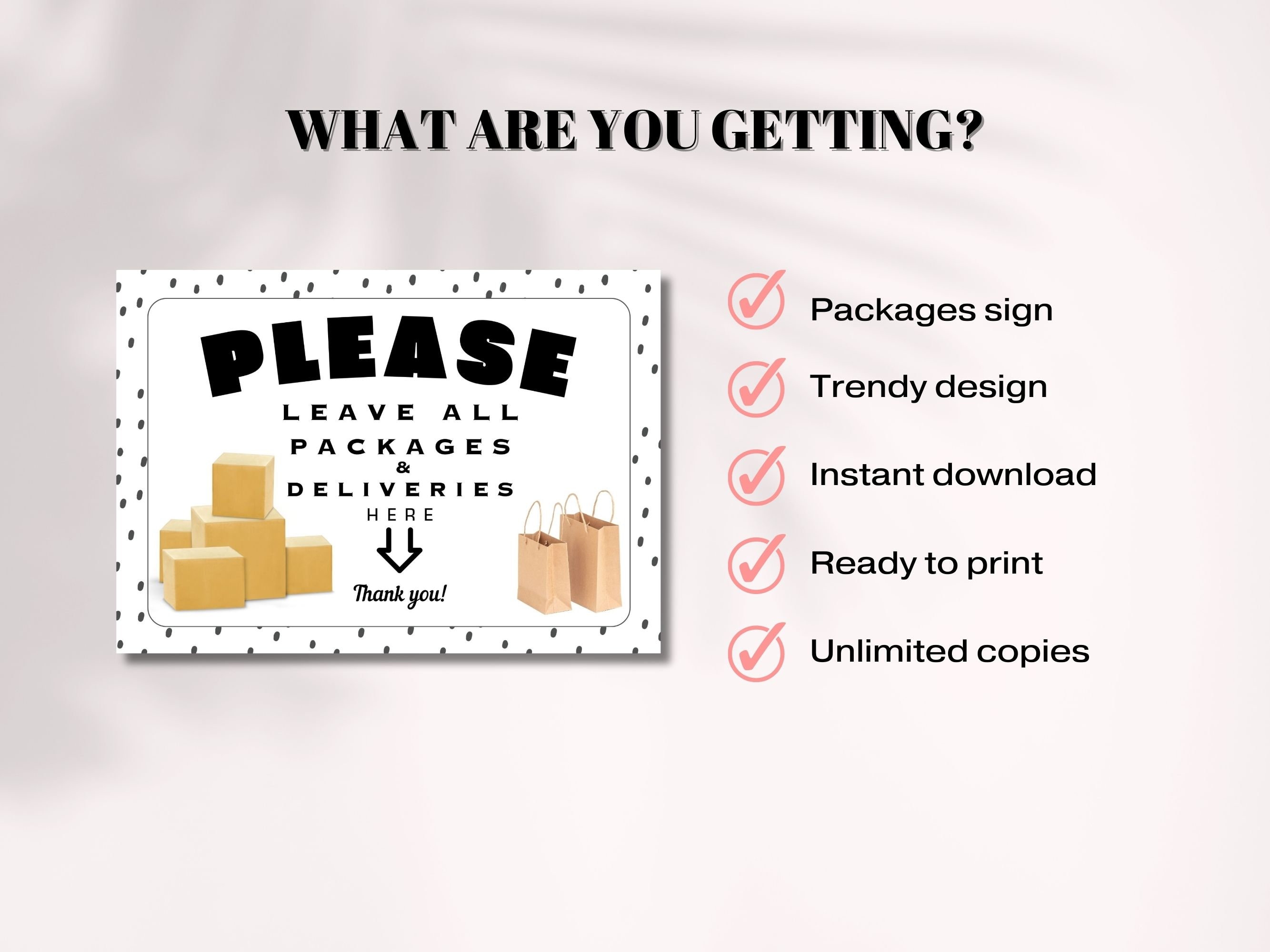 Please Leave Packages Here Printable Sign, Shipping Items Drop off ...