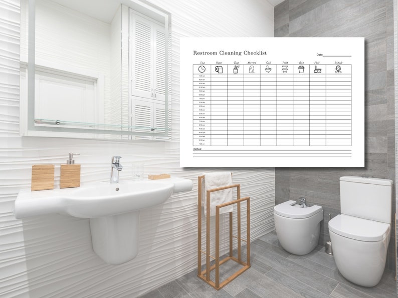 Printable Restroom Cleaning Log for Businesses, Bathroom Cleaning Log ...