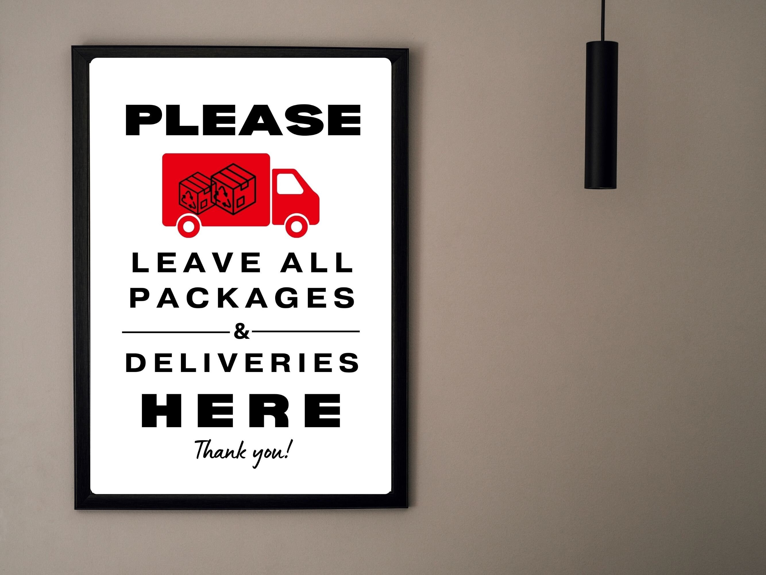 Please Leave Packages Here Printable Sign, Shipping Items Drop off ...