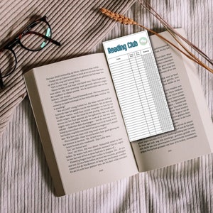 Printable Reading Club Bookmark, Library Card Bookmark PDF, Digital ...