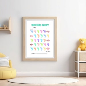 Footprints Reward Chart PDF, Printable Behavior Chart, Colorfull Chore ...