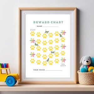 Printable Cat Tracks Reward Chart PDF, Cat Behavior Chart, Daily Chore ...