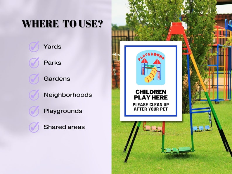 Children Play Here Please Clean up After Your Pet Sign, Printable No ...